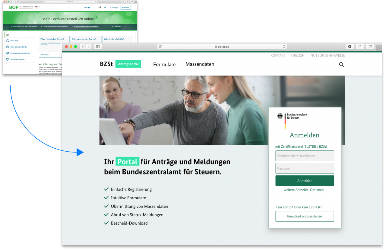 Online Antragsportal Bundeszentralamt für Steuern 2021 - Tech4Germany Archiv